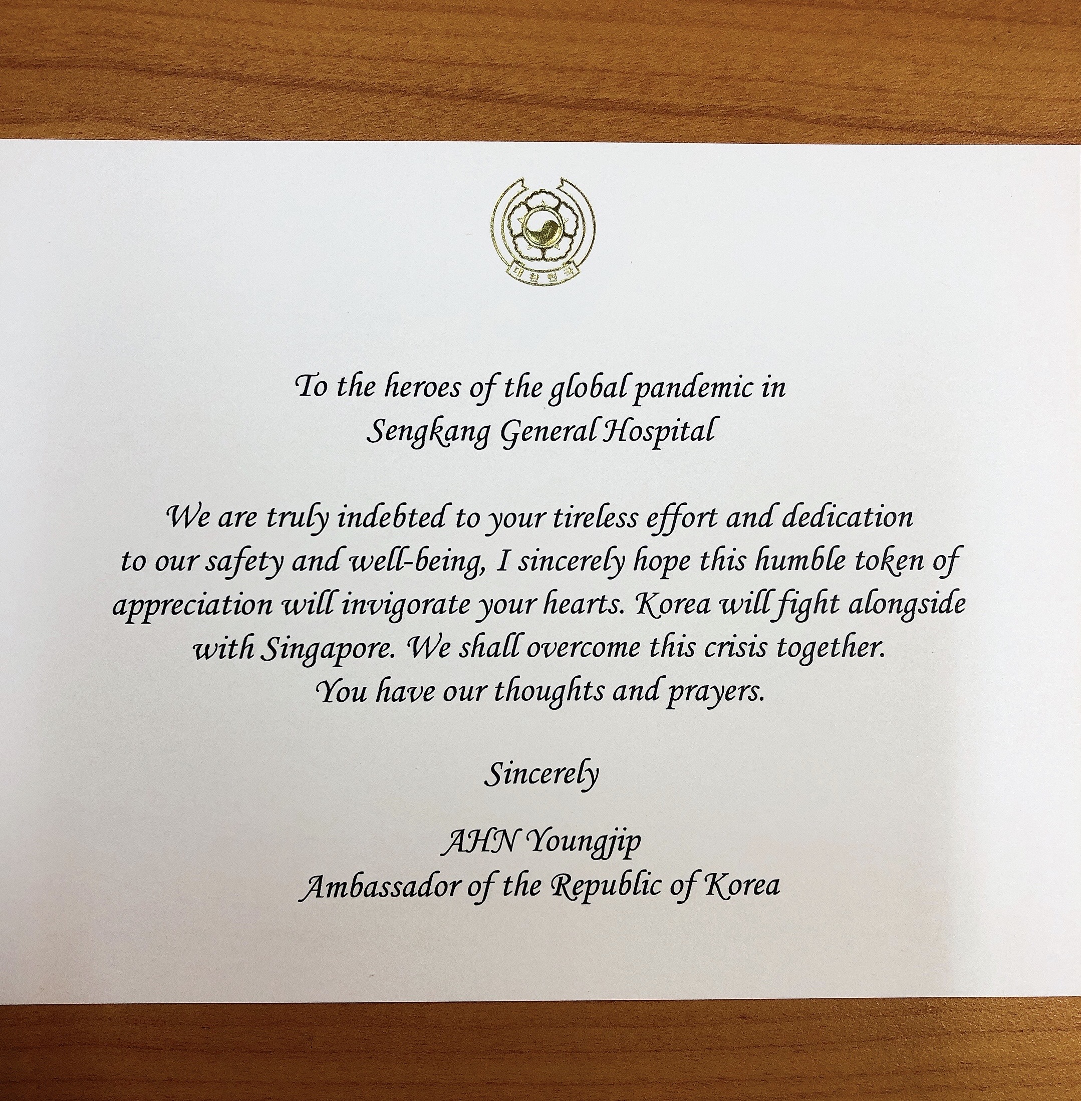 Donating S$5,000 worth of Korean meal boxes to support healthcare ...